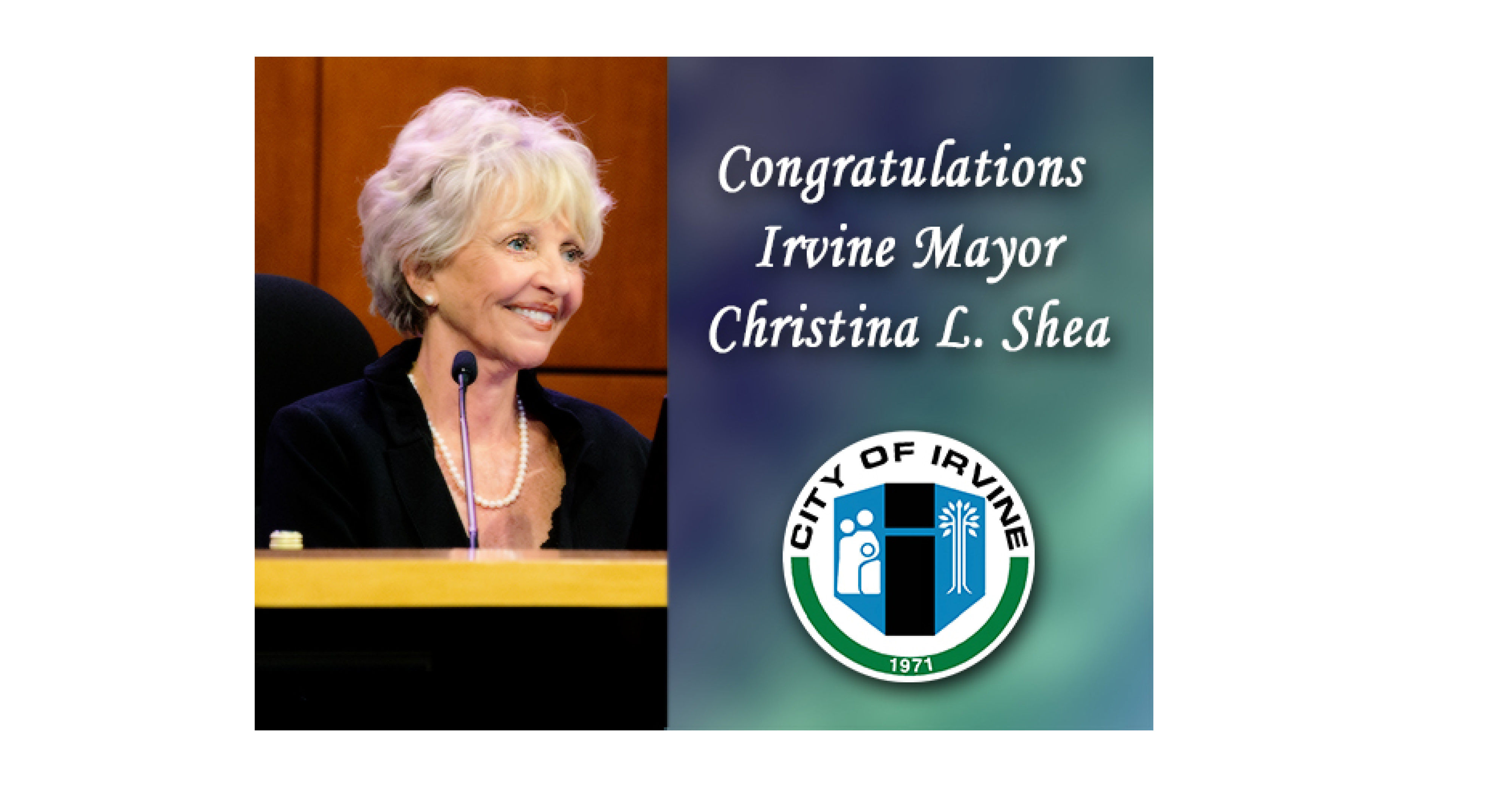 Congratulations, Mayor Shea! | City of Irvine